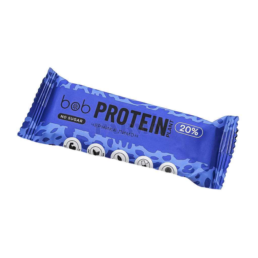 Baton "Bob Protein" blueberry, lemon, sugar free 40g