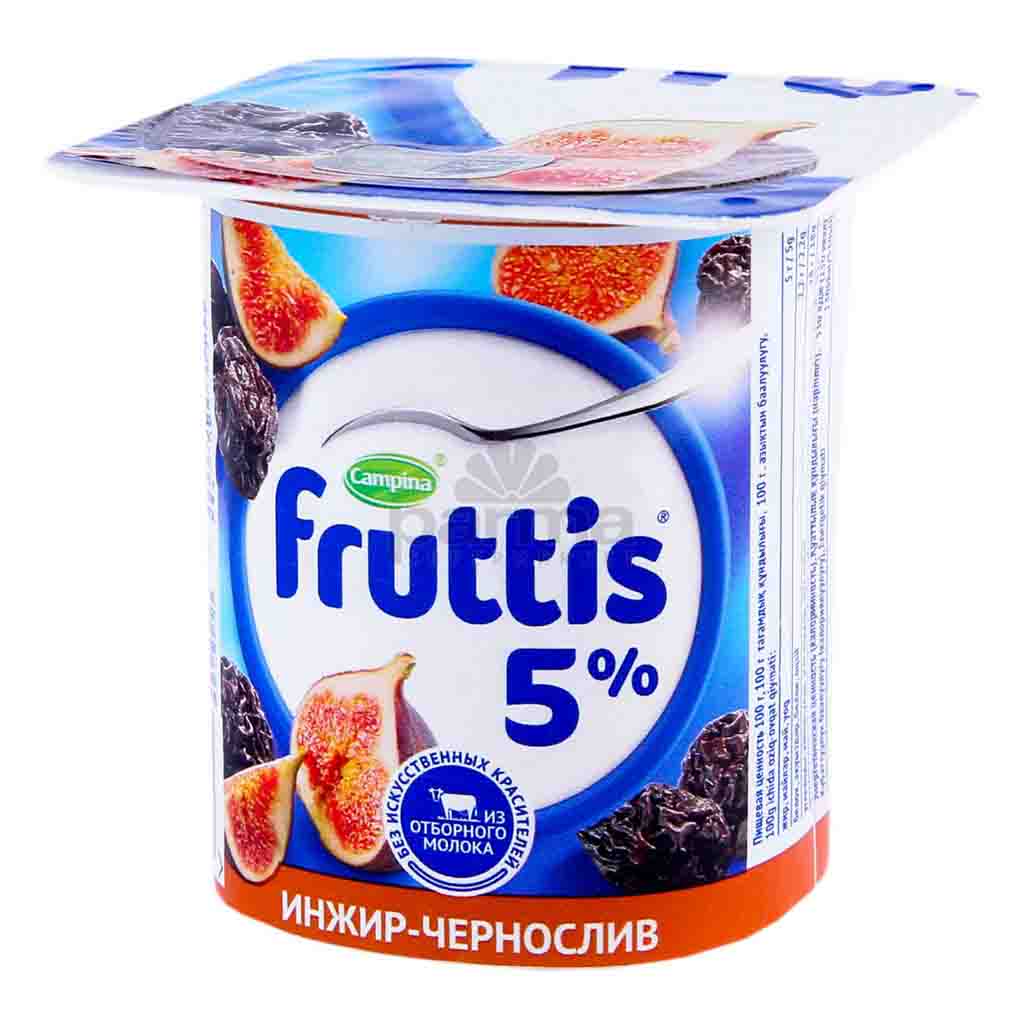 Yoghurt "Campina Fruttis" 5% strawberry, fig 5% 115g