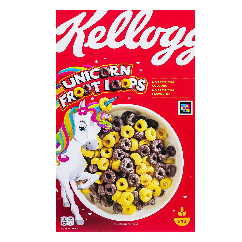 Oat flakes "Kelloggs Froot Loops" fruitty 375g